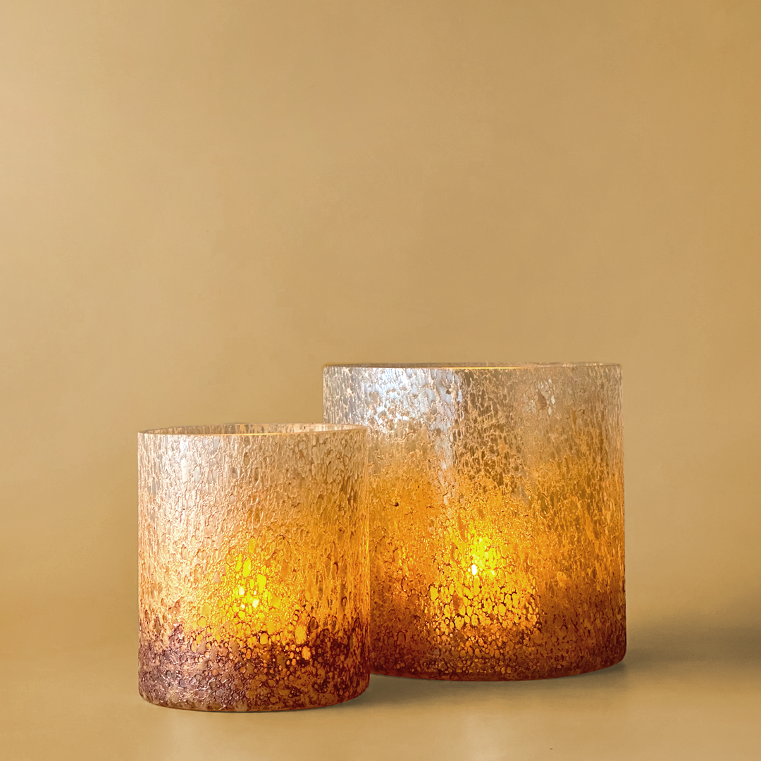 Ombre Sun Glow Glass Votive Set – Set of 2 – House of Kaji